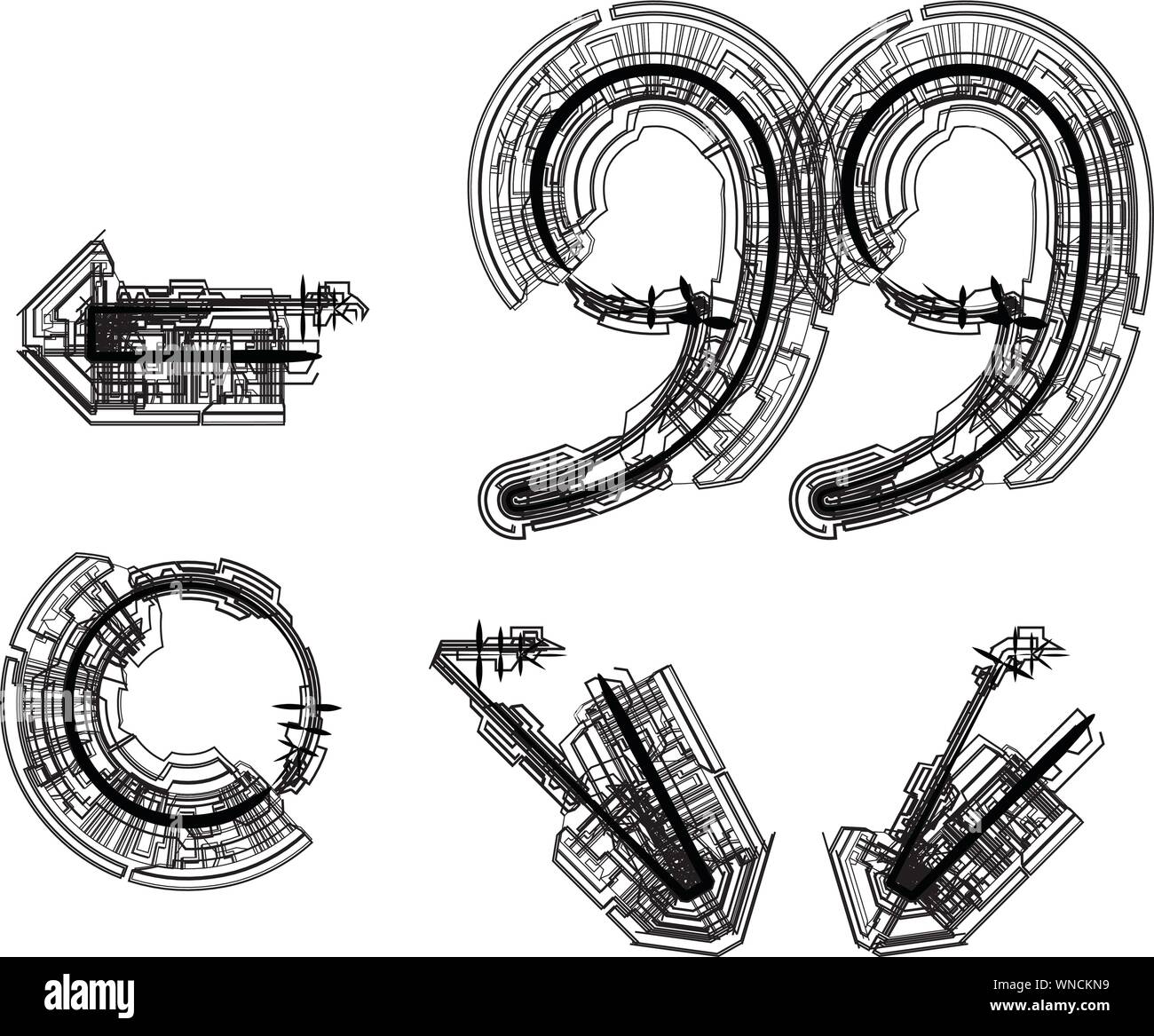 technological font symbol Stock Vector Image & Art - Alamy