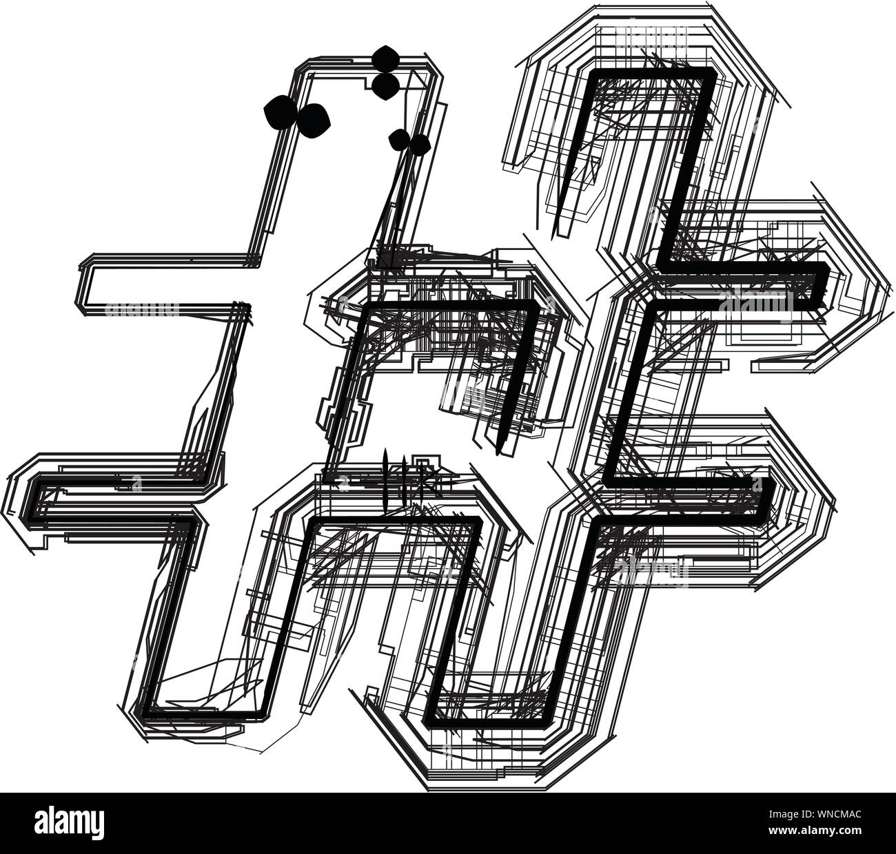 technological font symbol Stock Vector Image & Art - Alamy