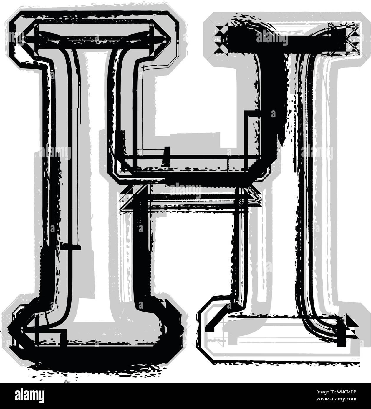 Decorative Letter H Clip Art