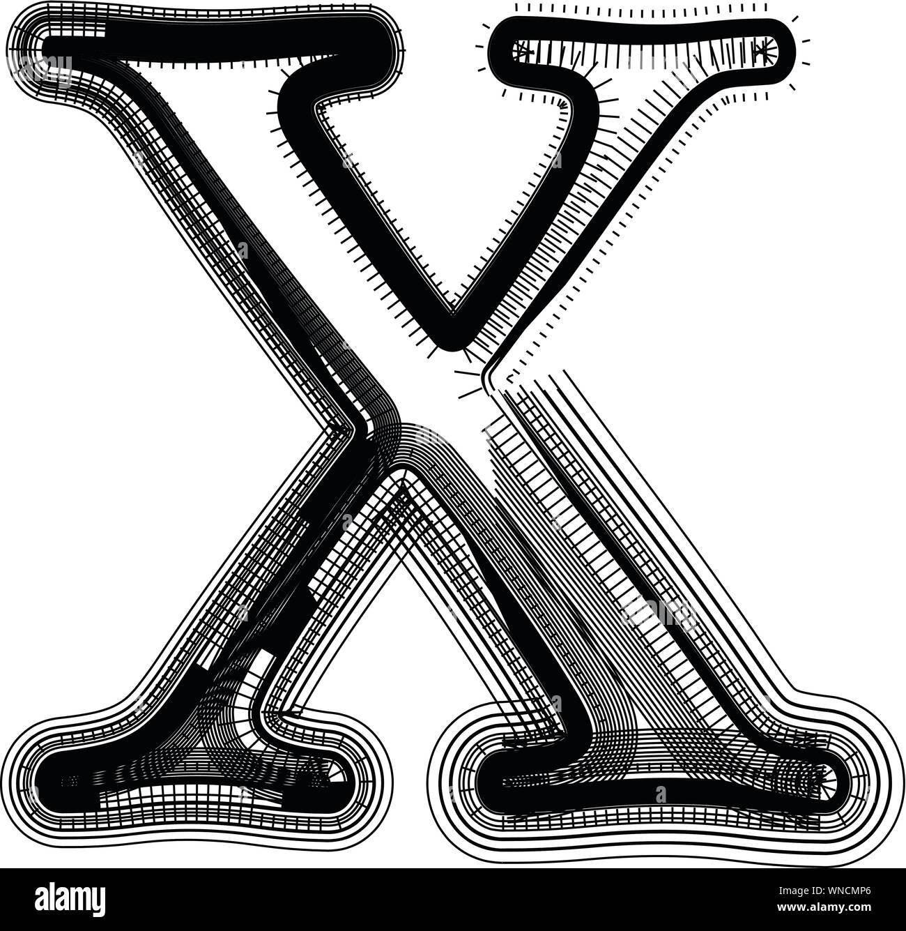 Letter x drawing Black and White Stock Photos & Images - Alamy