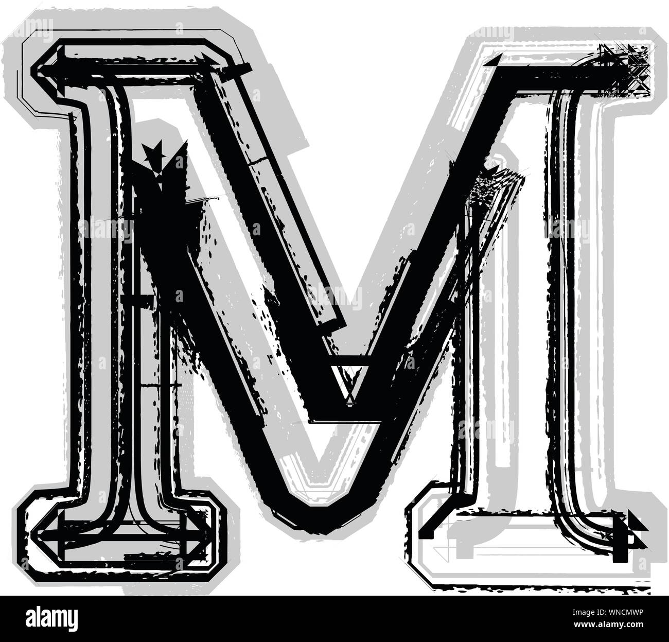 The Letter M In Black