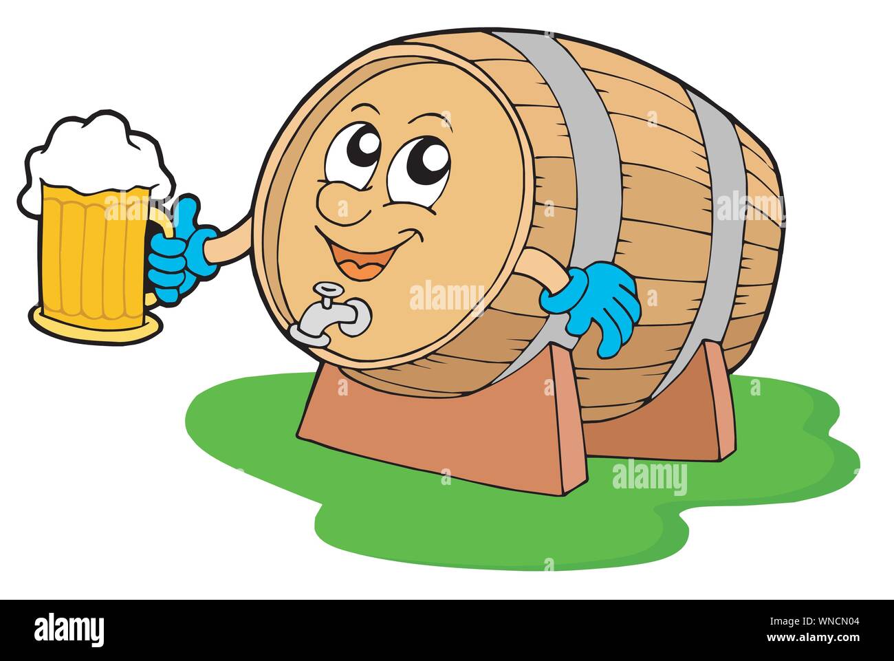 Oak wooden barrel hand Stock Vector Images - Alamy