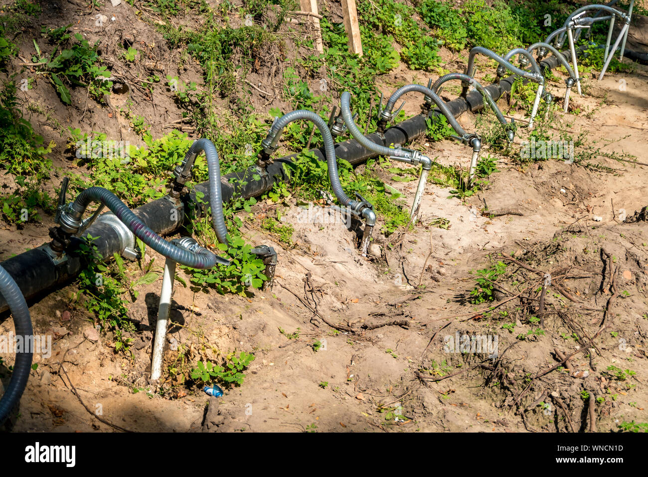 pumping station. groundwater drainage system pumps water out of the ...
