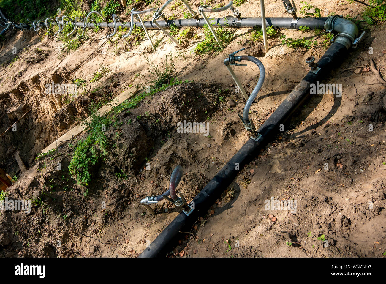 pumping station. groundwater drainage system pumps water out of the ...