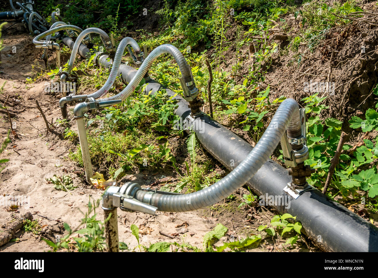 pumping station. groundwater drainage system pumps water out of the ...