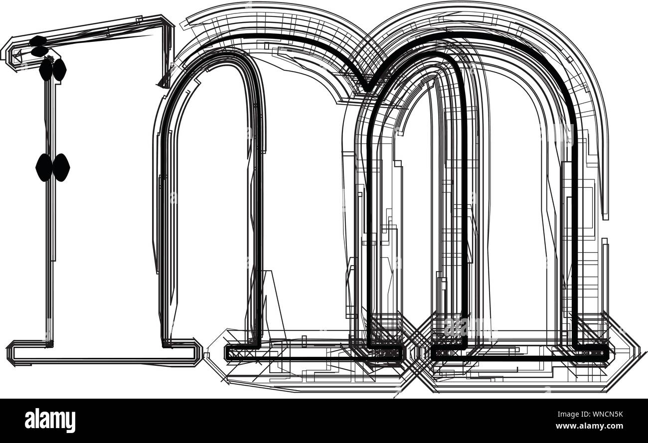 technological font. LETTER m Stock Vector Image & Art - Alamy