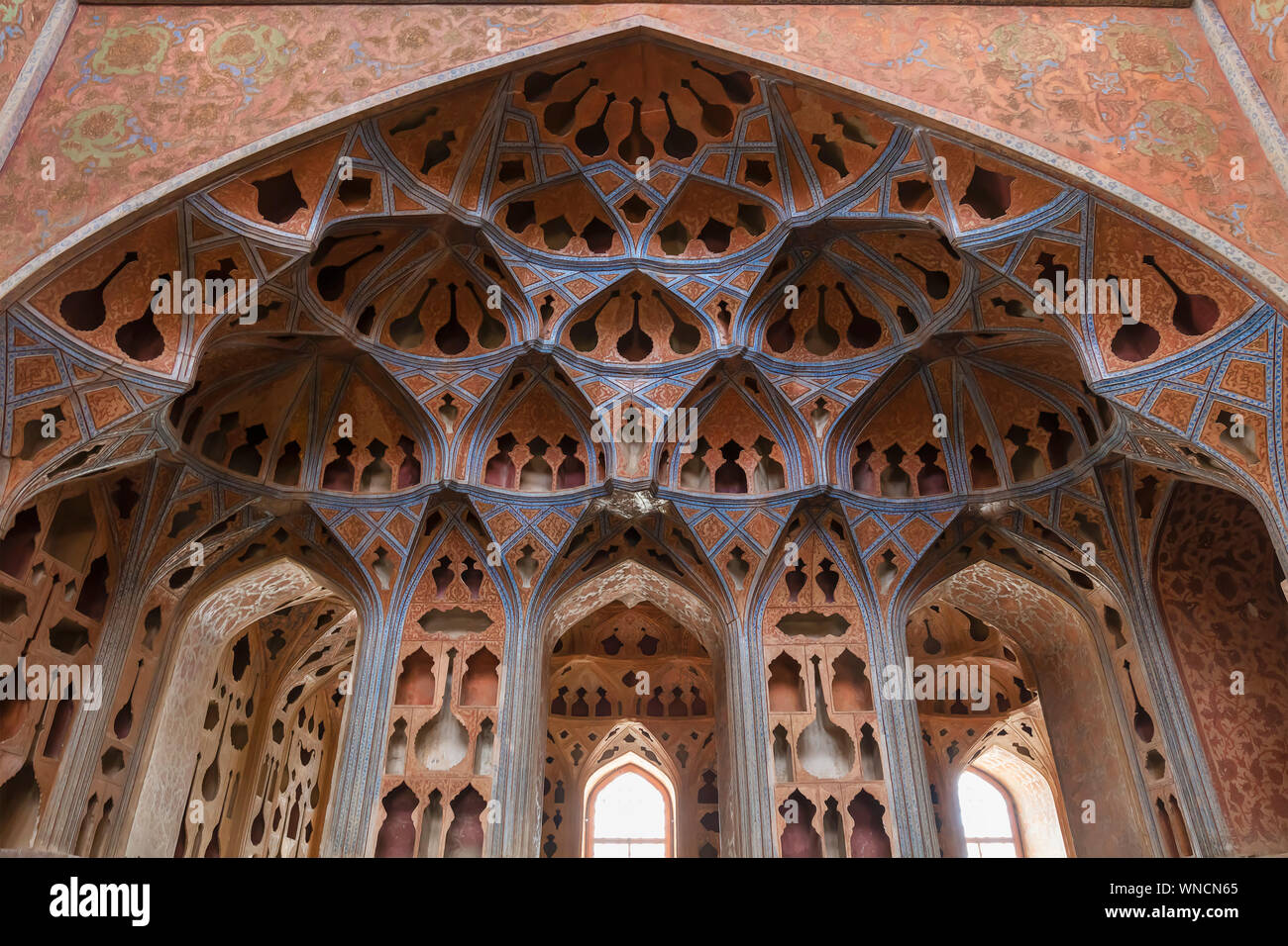 Music Hall, Ali Qapu palace, Isfahan, Isfahan Province, Iran Stock ...