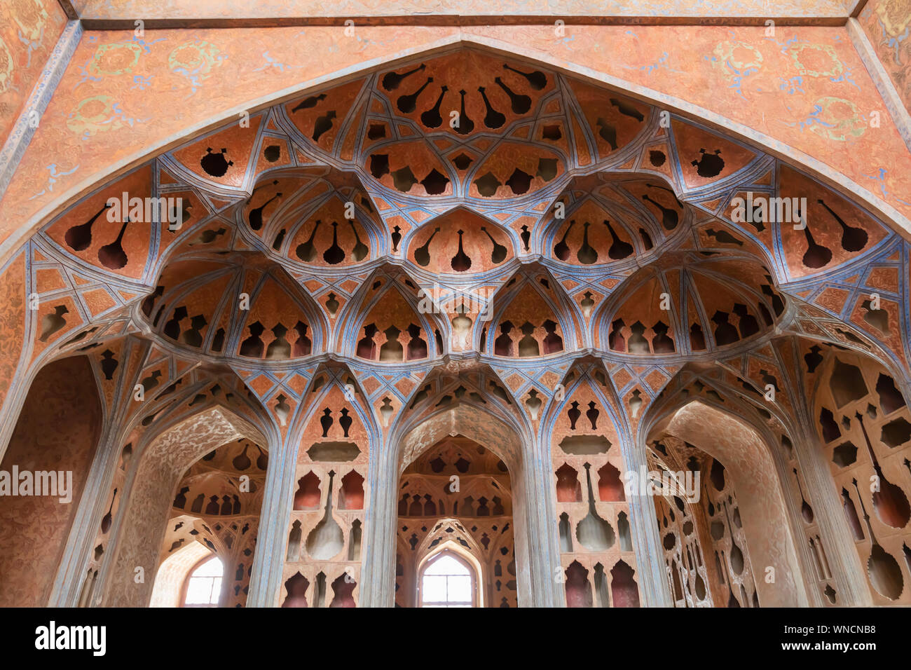 Music Hall, Ali Qapu palace, Isfahan, Isfahan Province, Iran Stock ...