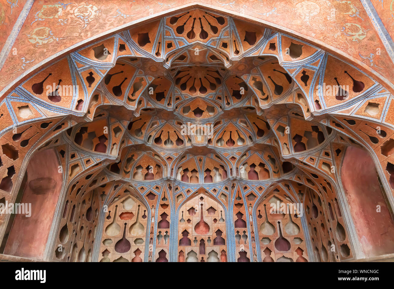Music Hall, Ali Qapu palace, Isfahan, Isfahan Province, Iran Stock ...