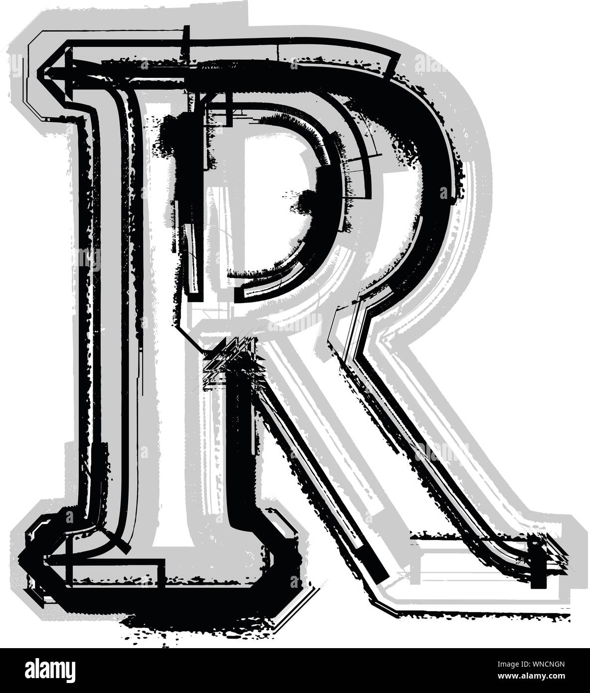 Grunge font. Letter R Stock Vector Image & Art - Alamy