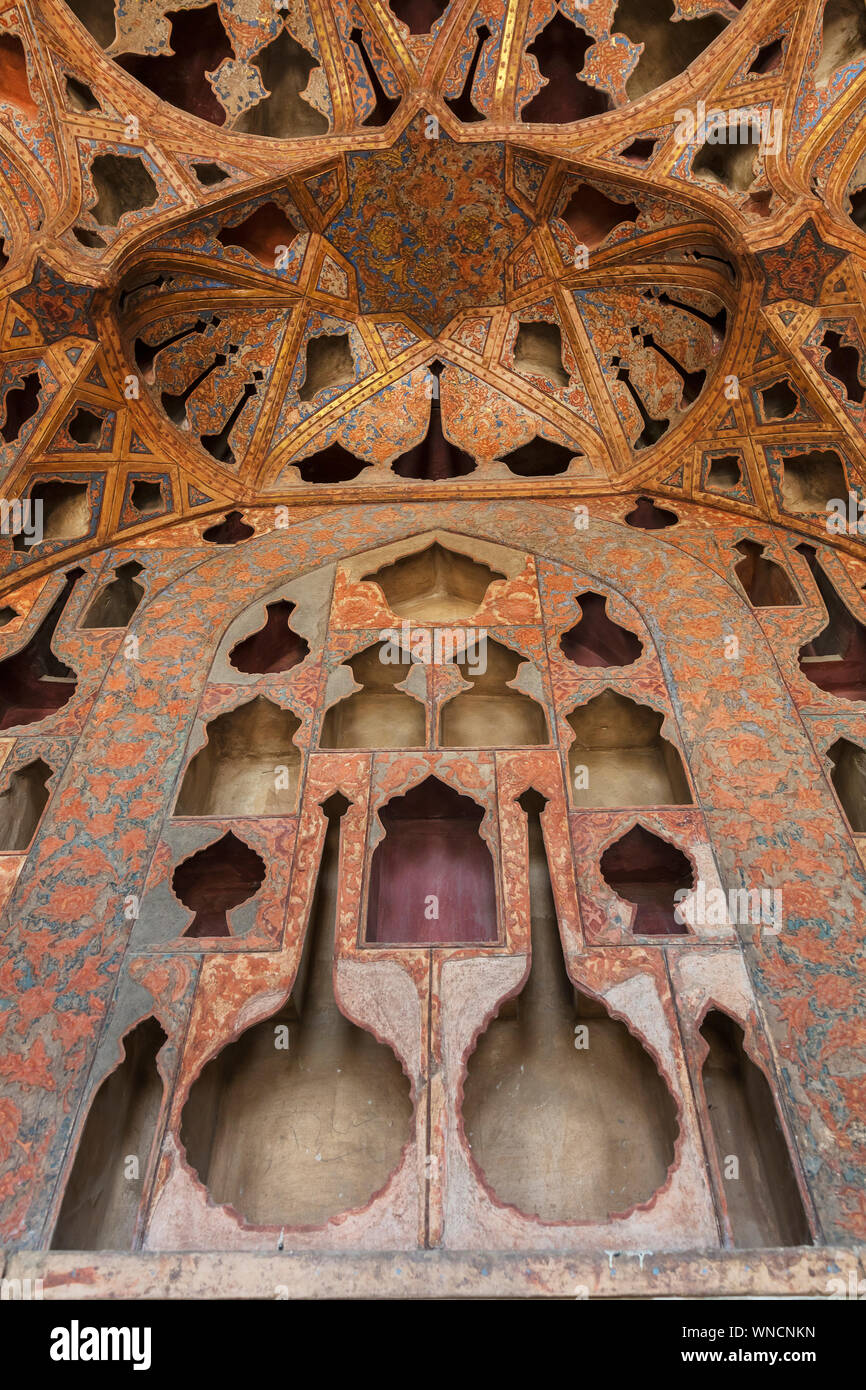 Music Hall, Ali Qapu palace, Isfahan, Isfahan Province, Iran Stock ...