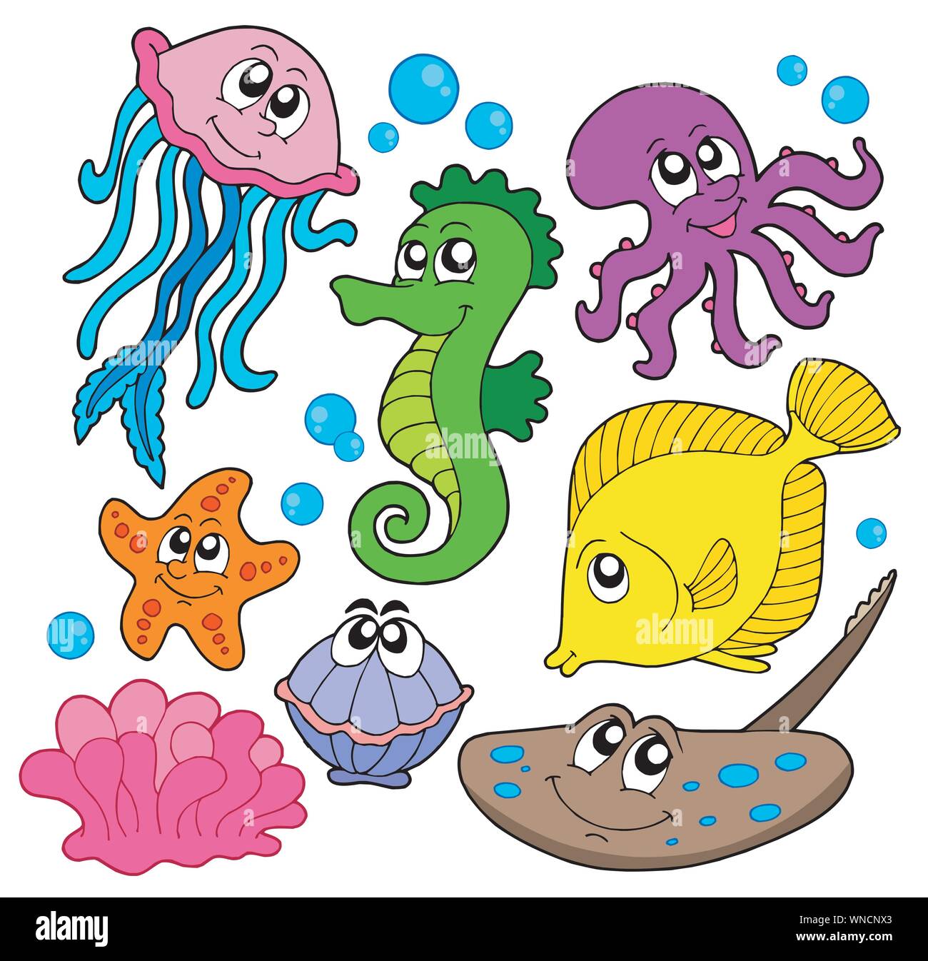 Marine fish collection Stock Vector Image & Art - Alamy