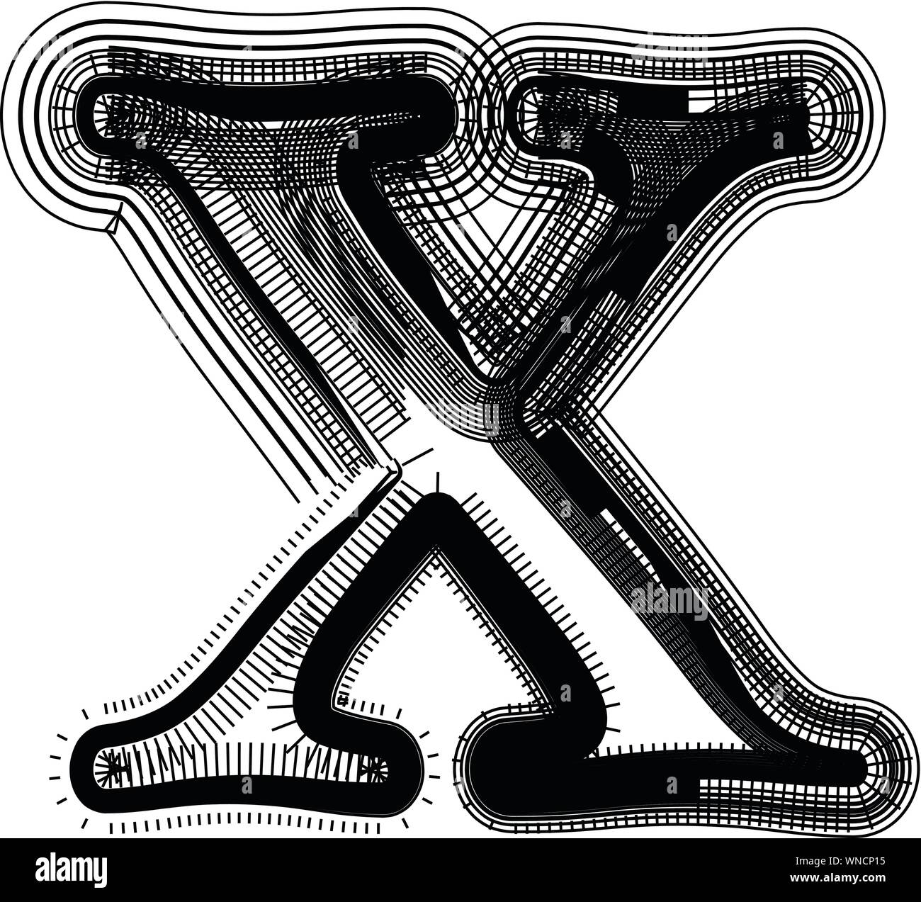 Font illustration LETTER x Stock Vector Image & Art - Alamy