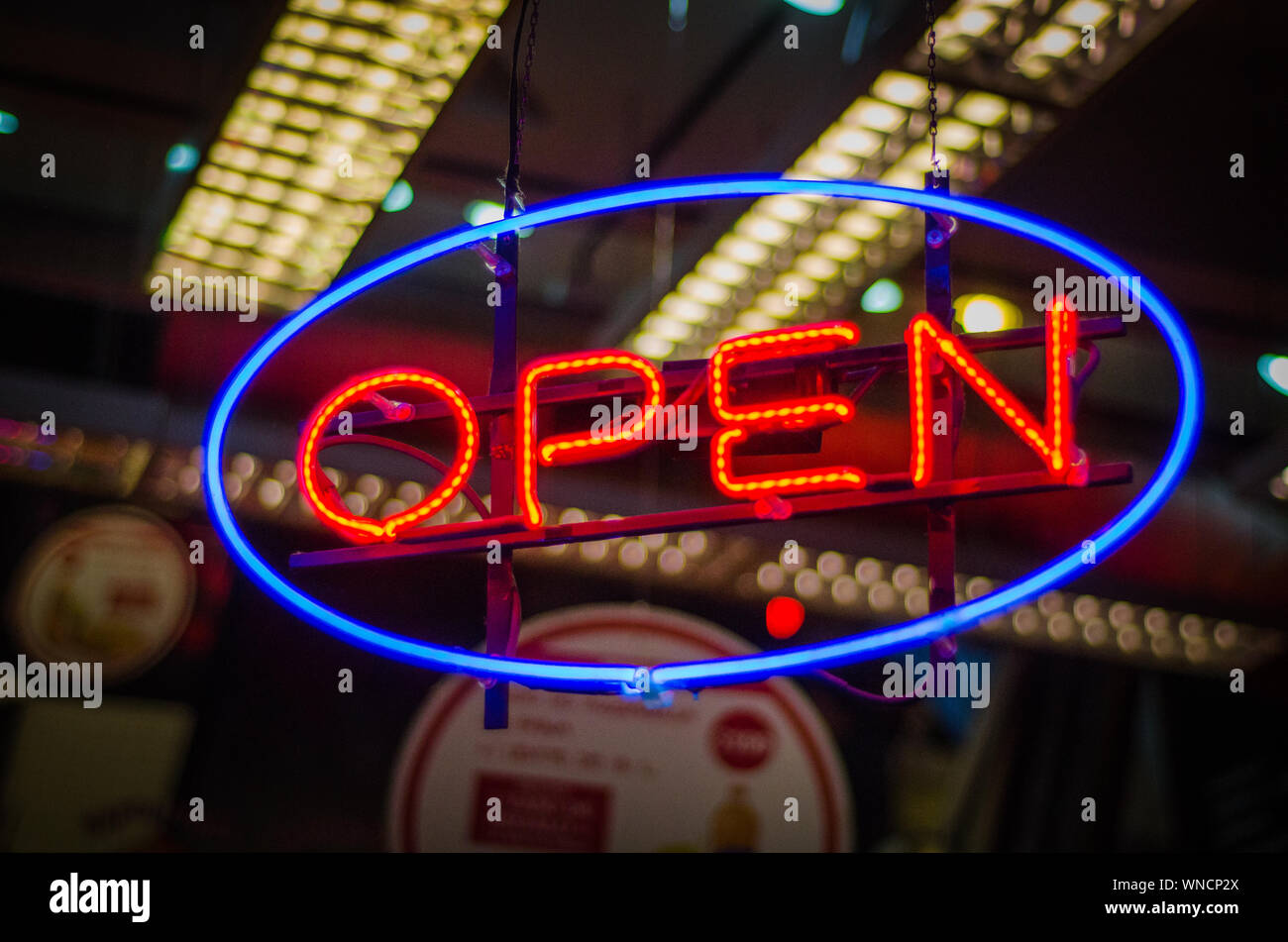 Neon sign open restaurant hi-res stock photography and images - Alamy