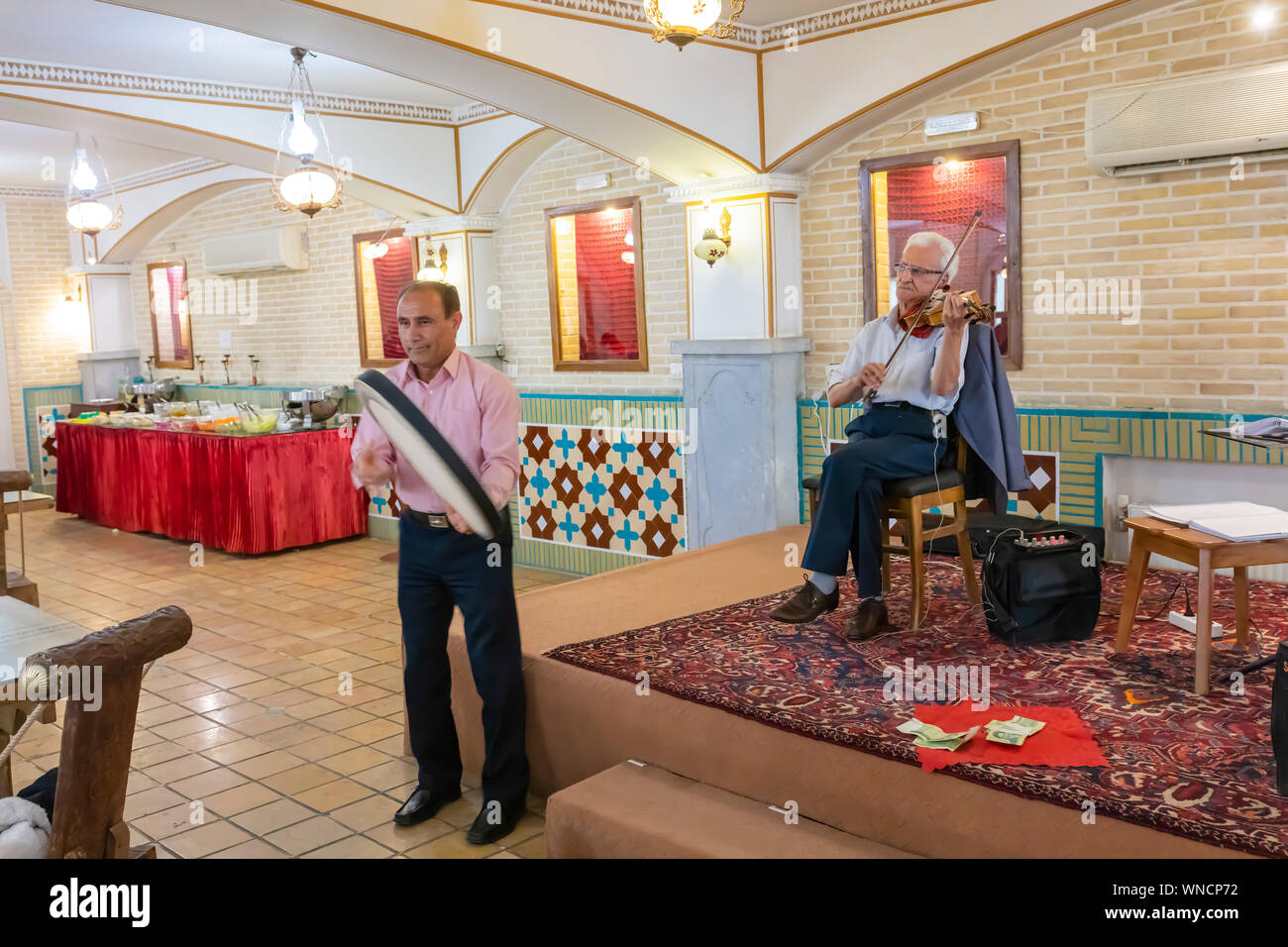 Singer performance in restaurant, Isfahan, Isfahan Province, Iran Stock ...