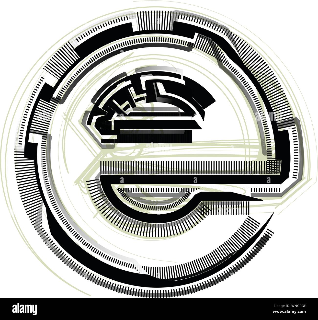 technological font. LETTER e Stock Vector Image & Art - Alamy