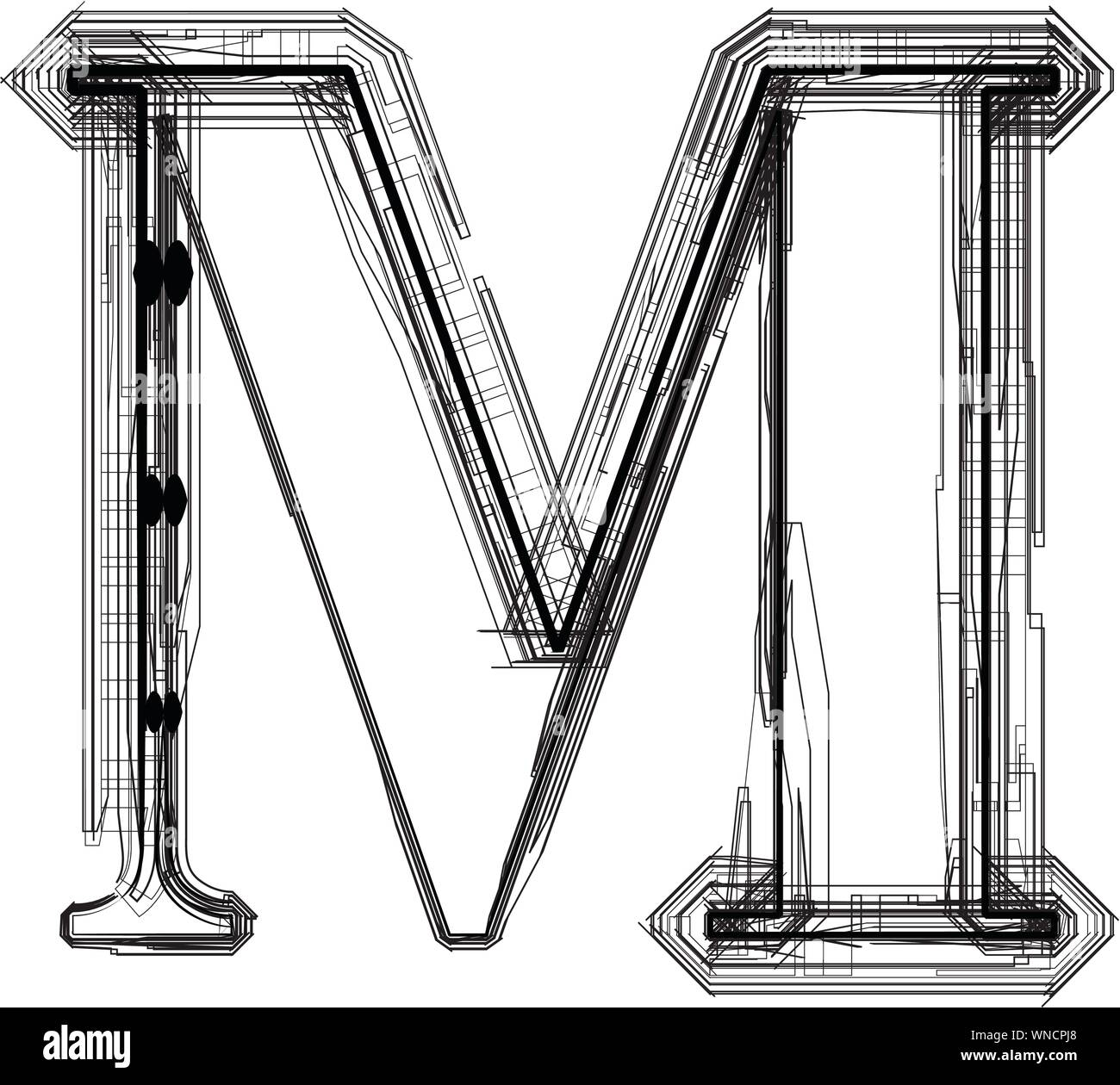 technological font. LETTER M Stock Vector Image & Art - Alamy