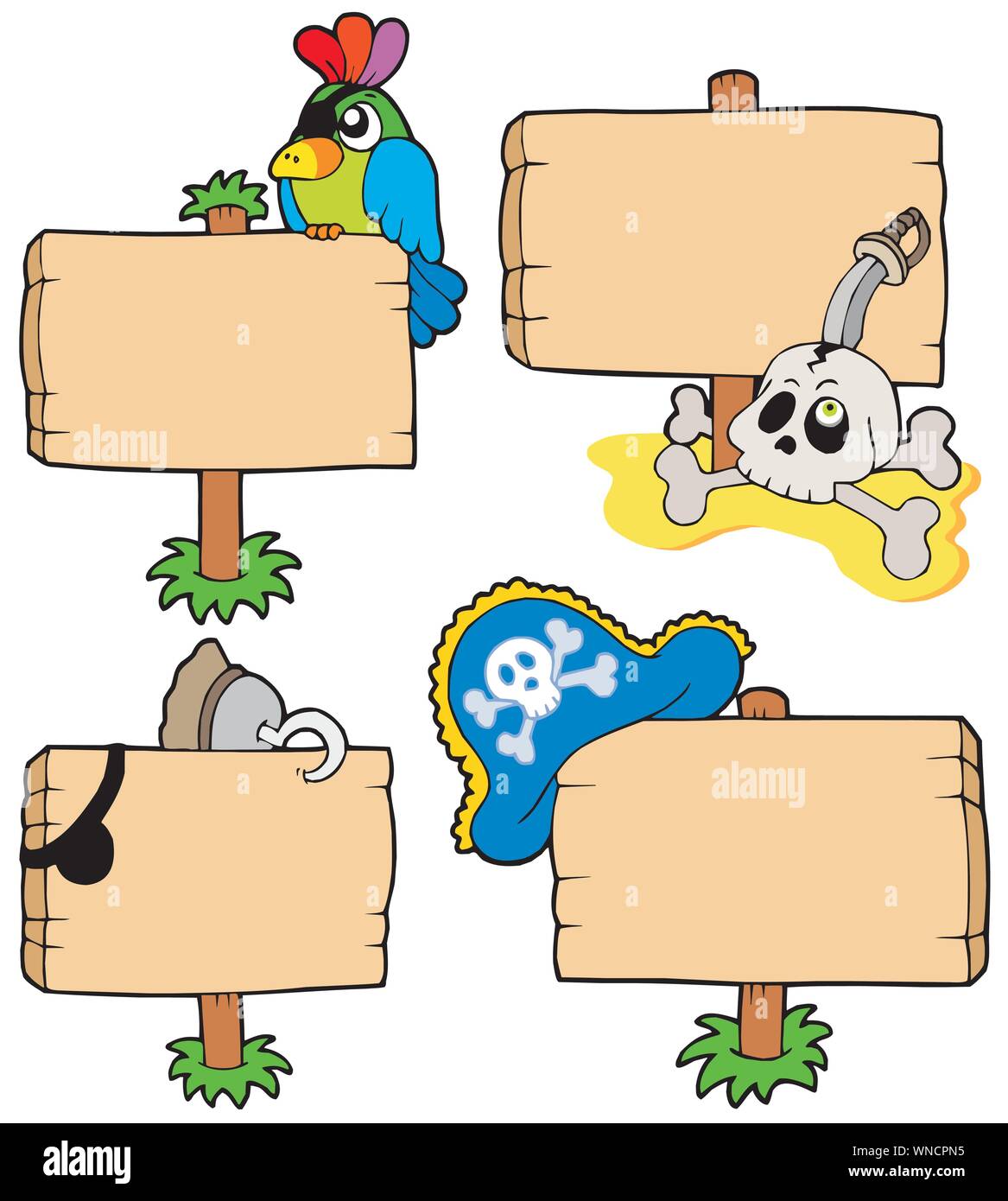 Pirate wooden signs collection Stock Vector Image & Art - Alamy