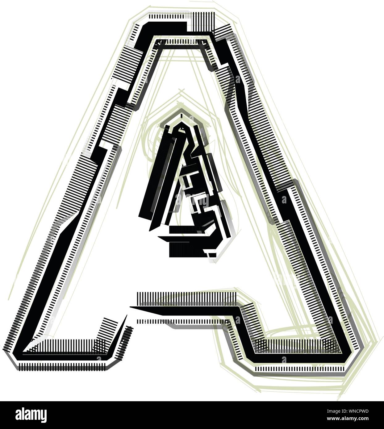 technological font. LETTER A Stock Vector Image & Art - Alamy