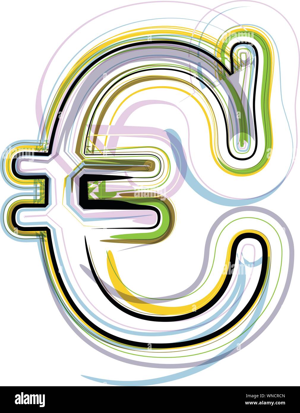 Organic Font euro Symbol illustration Stock Vector Image & Art - Alamy