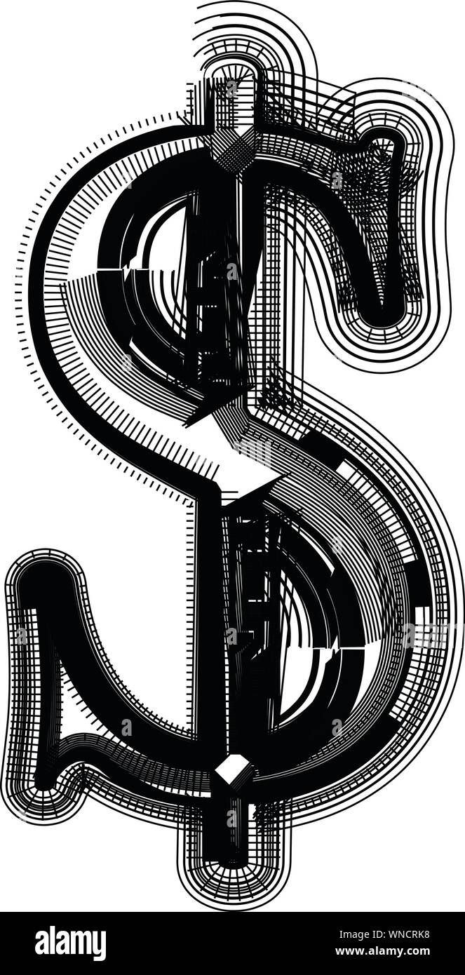 Dollar bill font Stock Vector Images - Alamy