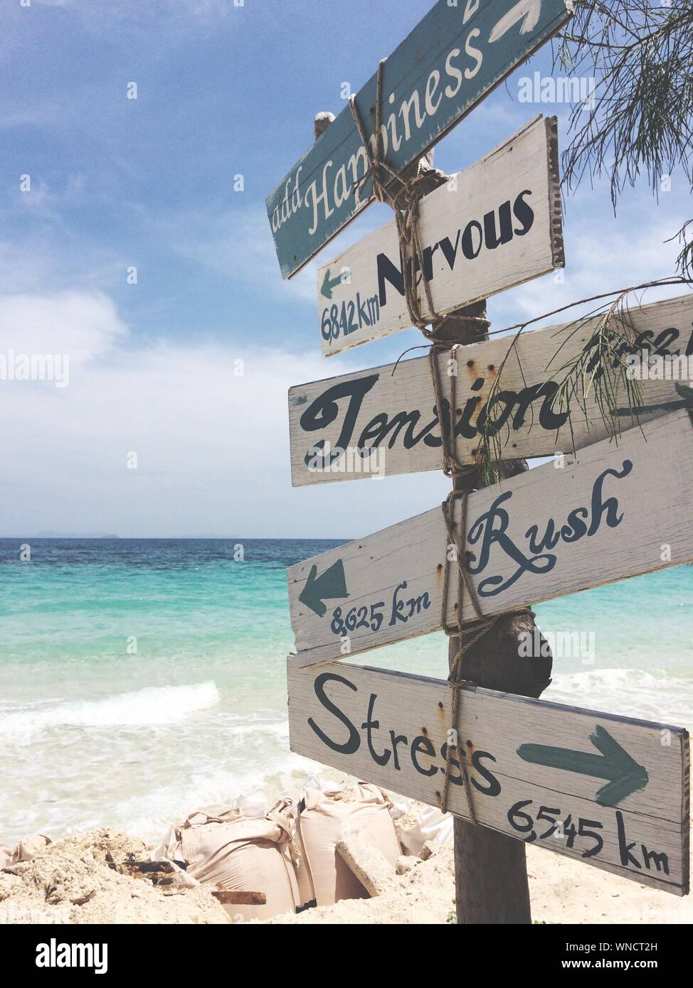 Beach directional signs hi-res stock photography and images - Alamy