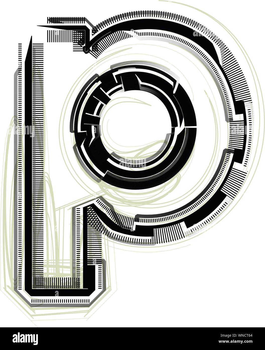 technological font. LETTER p Stock Vector Image & Art - Alamy