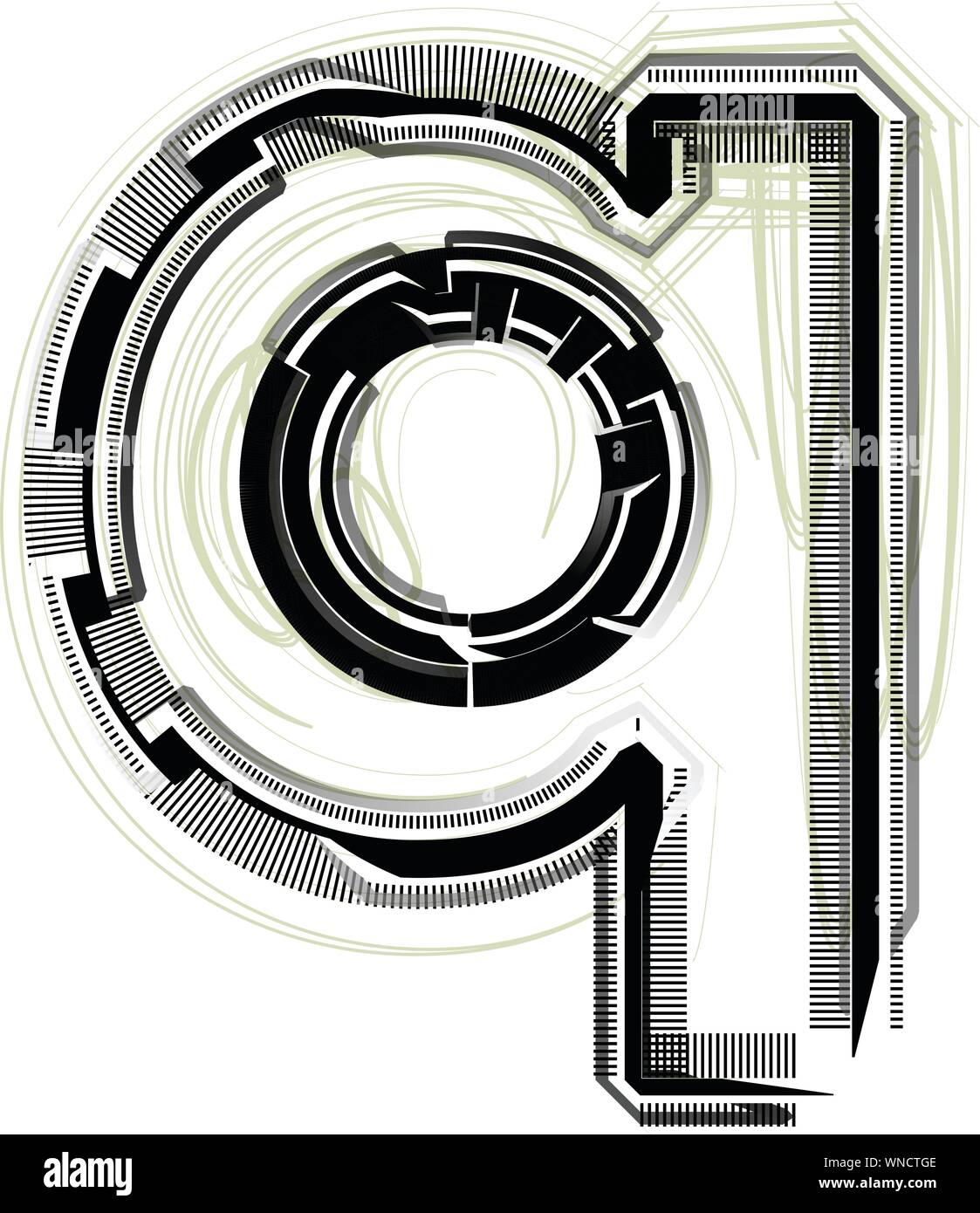 technological font. LETTER q Stock Vector Image & Art - Alamy
