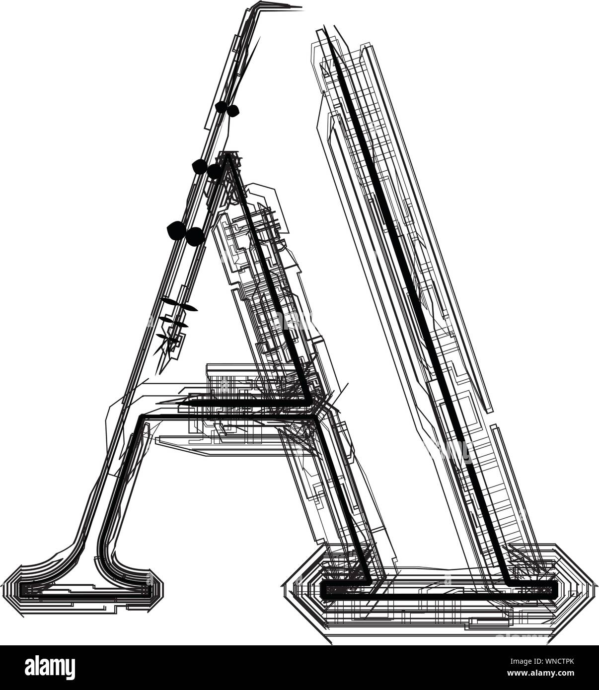 technological font. LETTER A Stock Vector Image & Art - Alamy