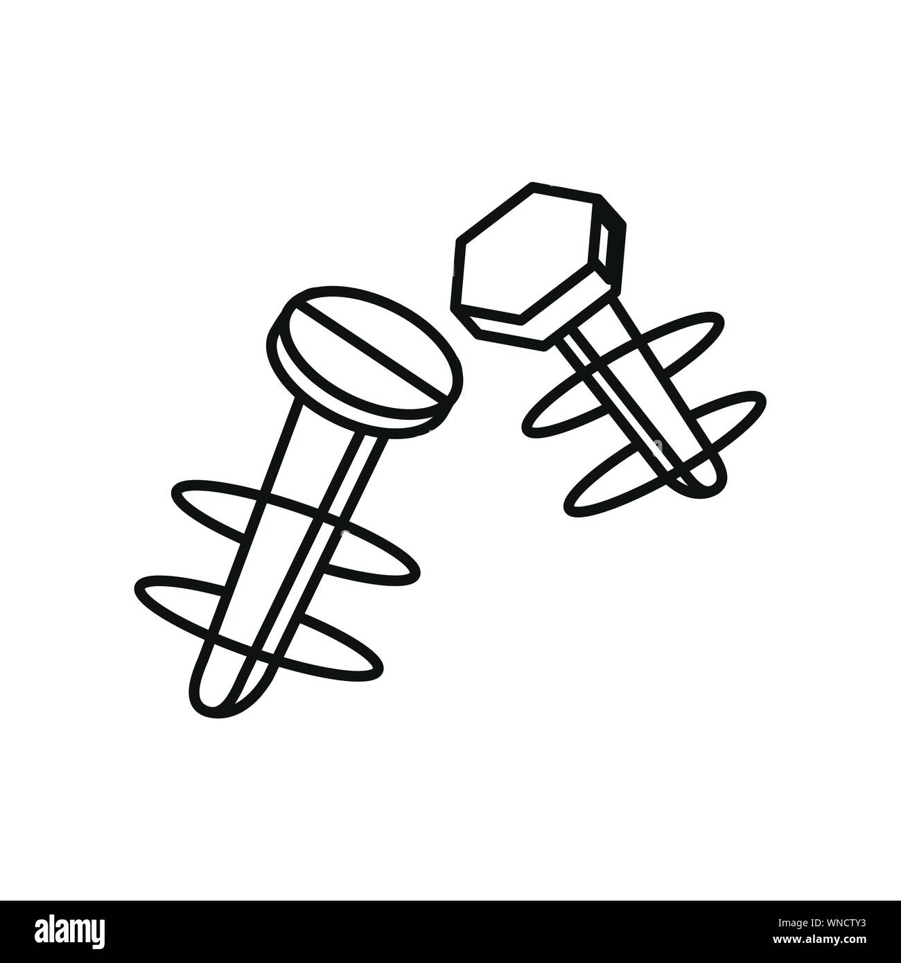 set screws fixing tools isolated icon vector illustration design Stock ...
