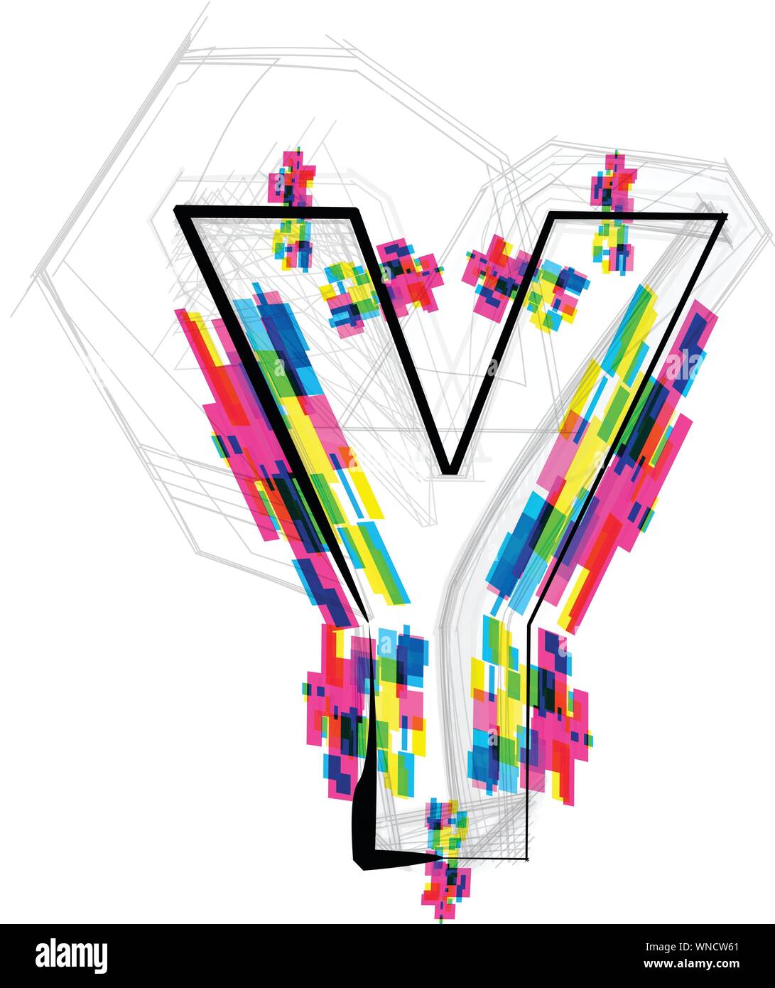 Font Illustration. LETTER Y. Vector illustration Stock Vector Image ...