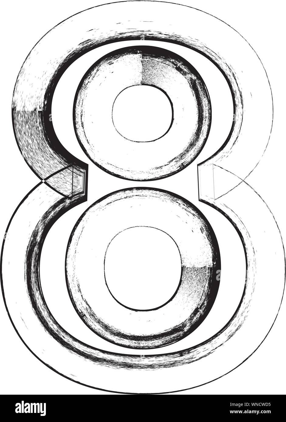 Grunge Font. Number 8 Stock Vector Image & Art - Alamy