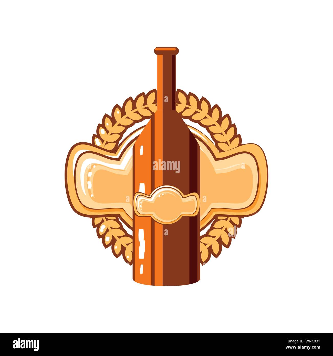 bottle beer oktoberfest festival seal stamp vector illustration design ...