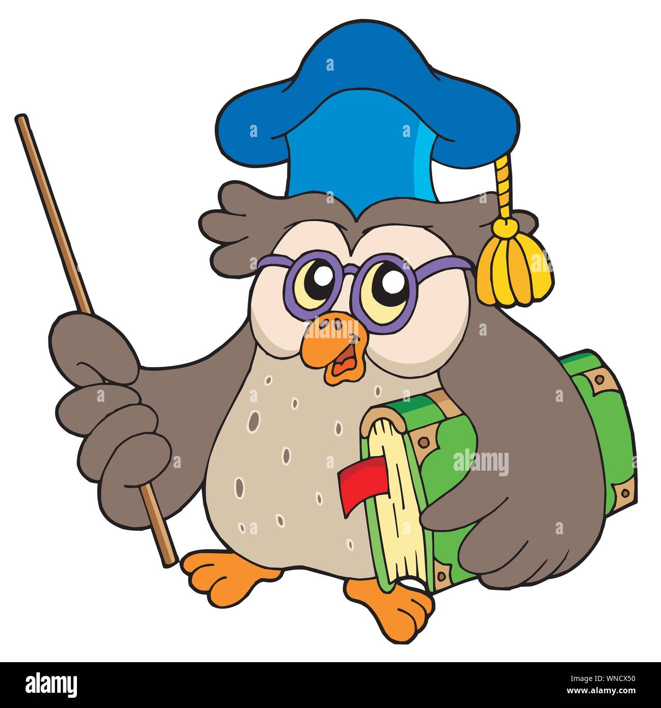 Owl teacher with book and pointer Stock Vector Image & Art - Alamy