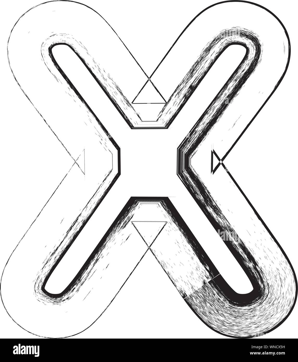 Grunge Font. Letter x Stock Vector Image & Art - Alamy