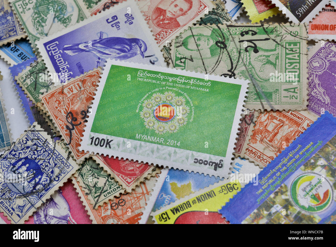 Old burma postage stamp hi-res stock photography and images - Alamy