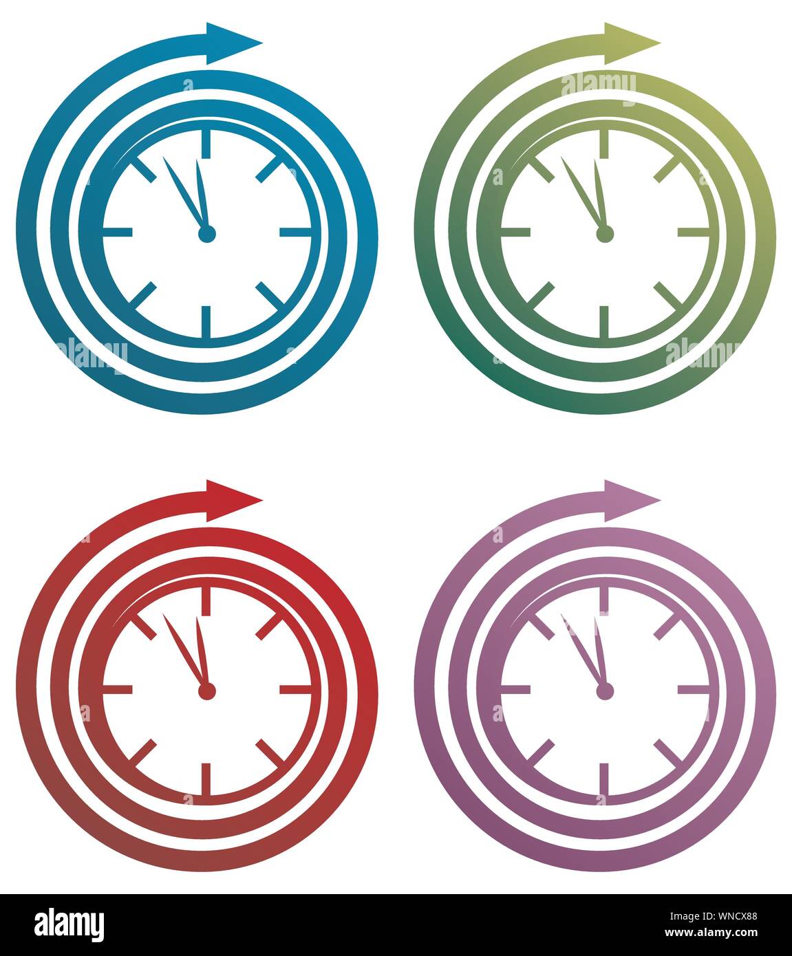 Spinning clock Stock Vector Images - Alamy