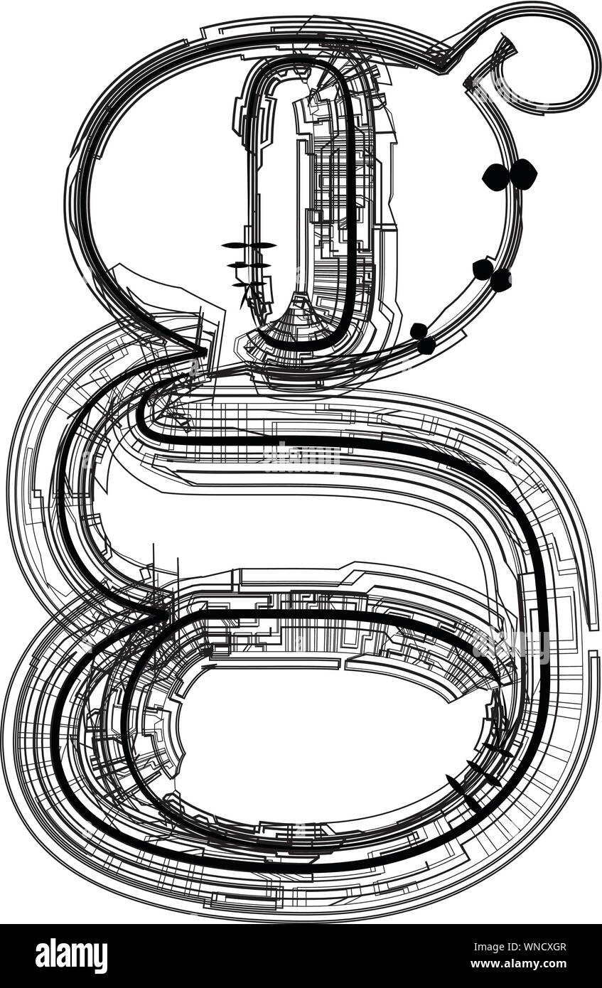 technological font. LETTER g Stock Vector Image & Art - Alamy