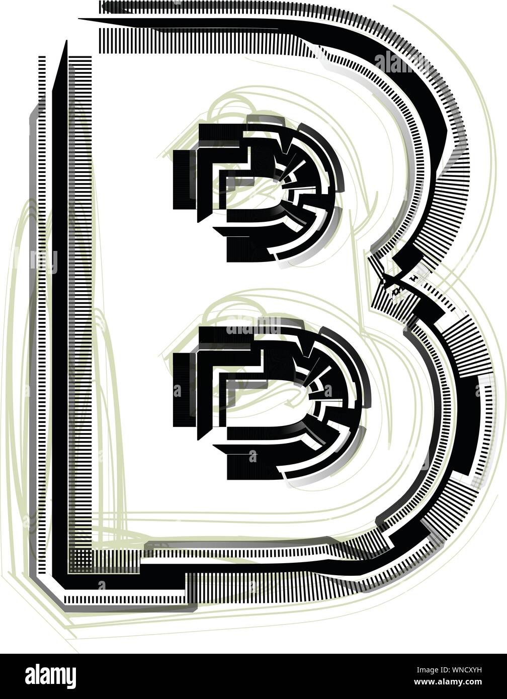 technological font. LETTER B Stock Vector Image & Art - Alamy