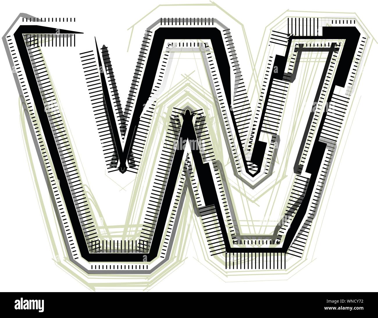 technological font. LETTER w Stock Vector Image & Art - Alamy