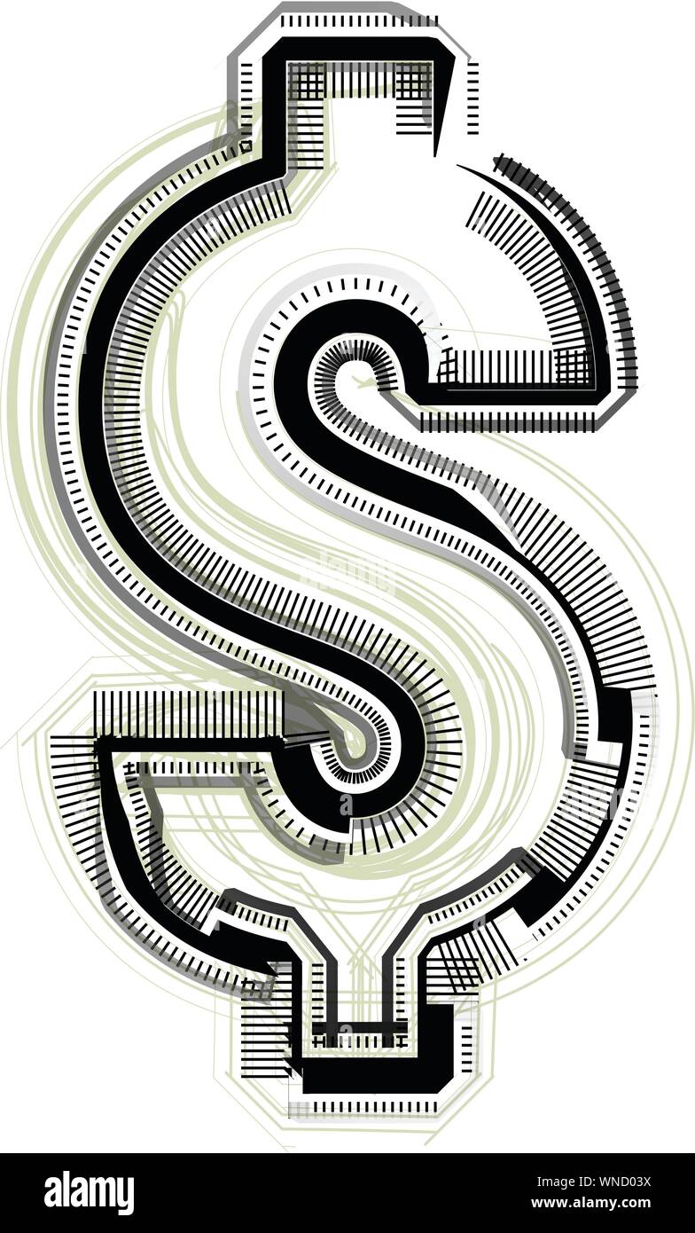 technological font dollar symbol Stock Vector Image & Art - Alamy