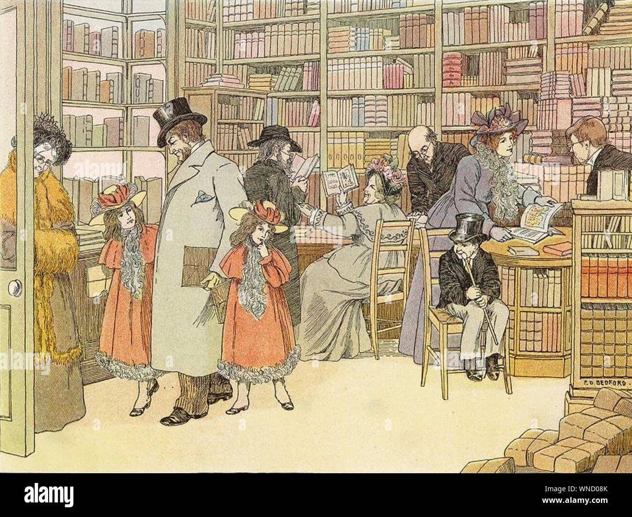 VICTORIAN BOOKSHOP about 1880 Stock Photo - Alamy