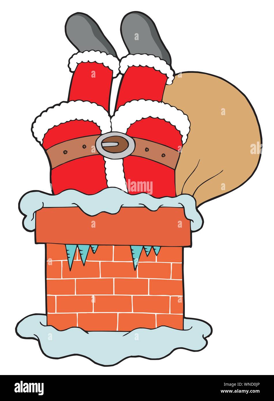 Santa Clauses legs with chimney Stock Vector Image & Art - Alamy