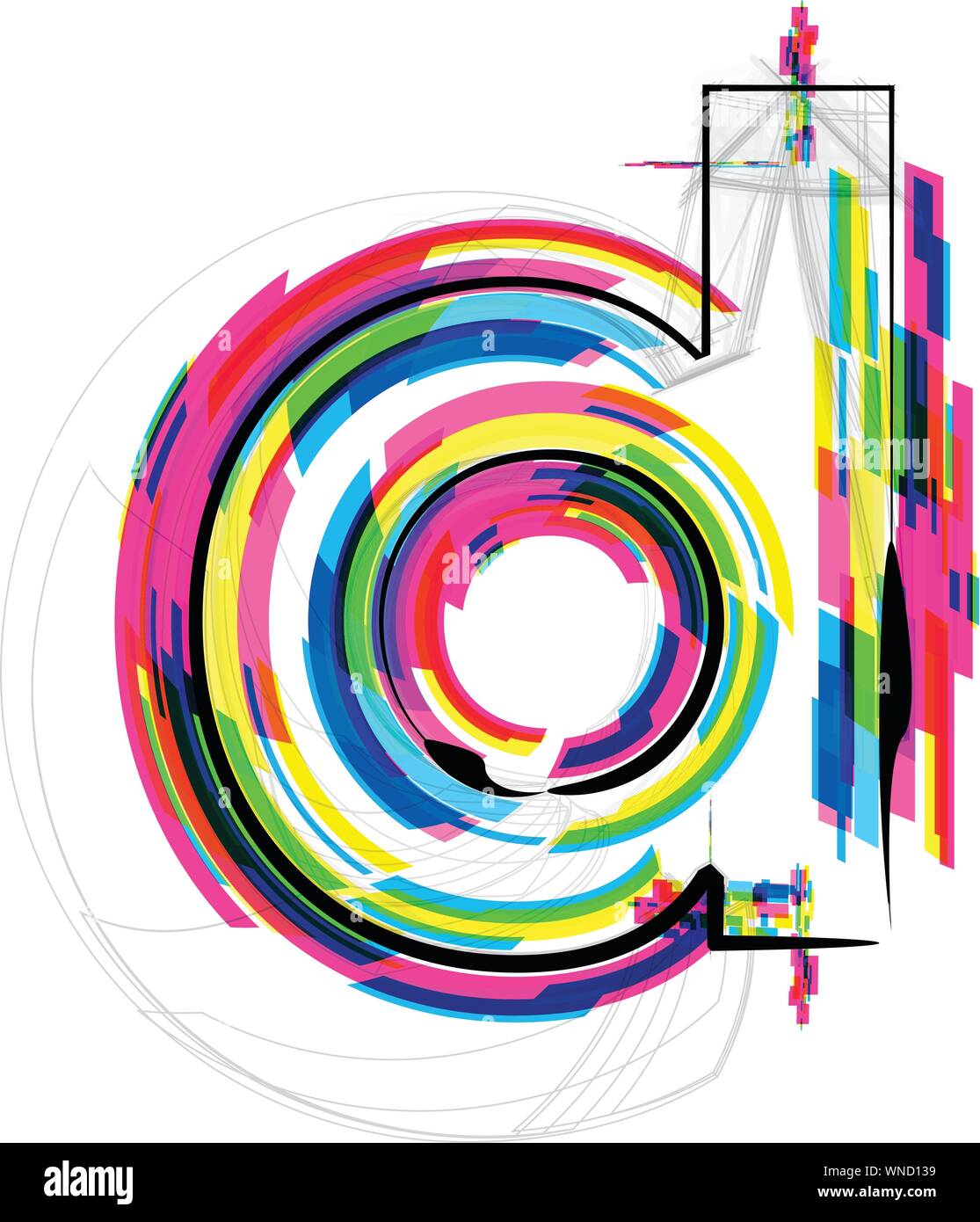 font Illustration. LETTER d. Vector illustration Stock Vector Image ...
