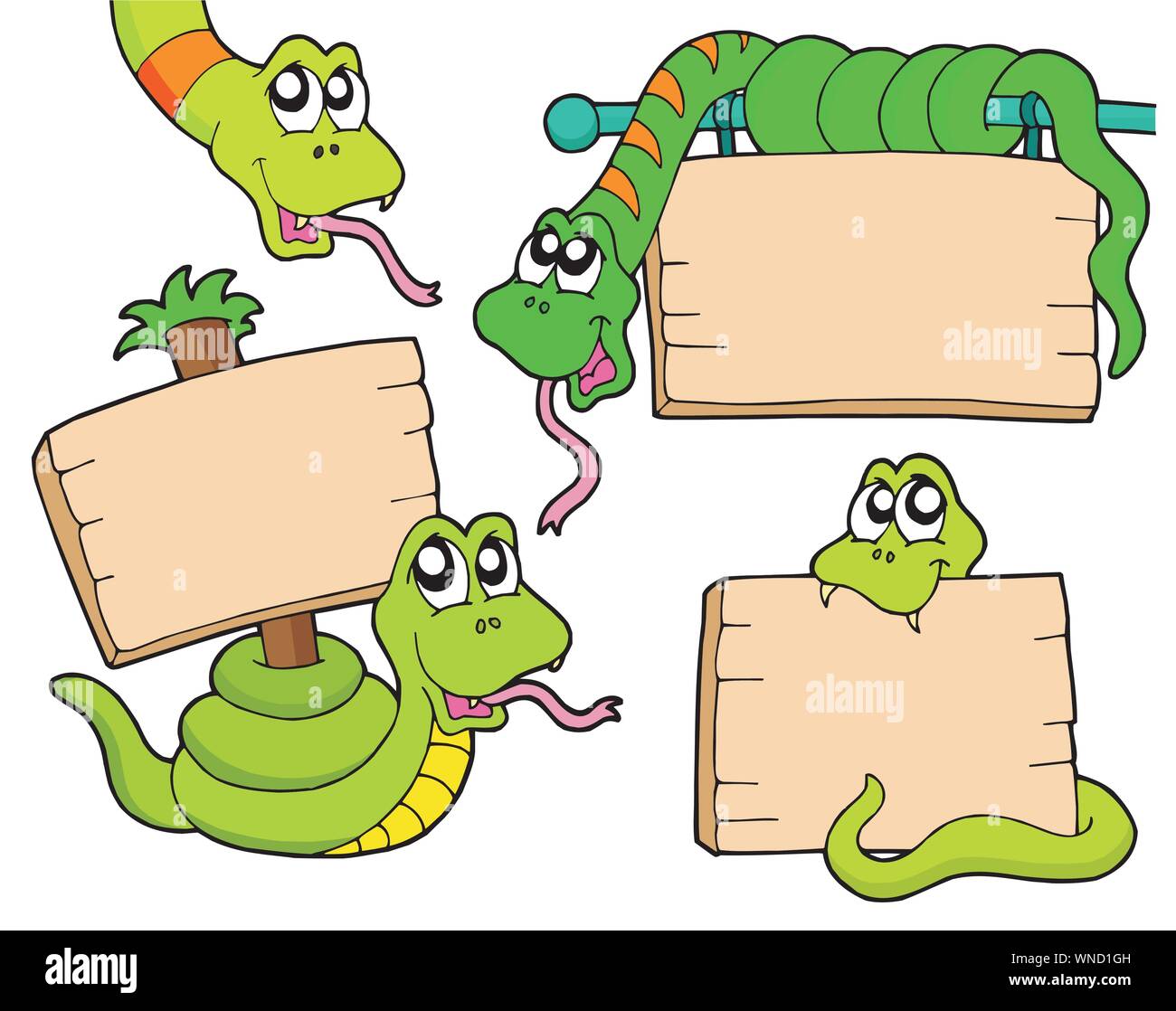 Snakes with wooden signs Stock Vector Image & Art - Alamy