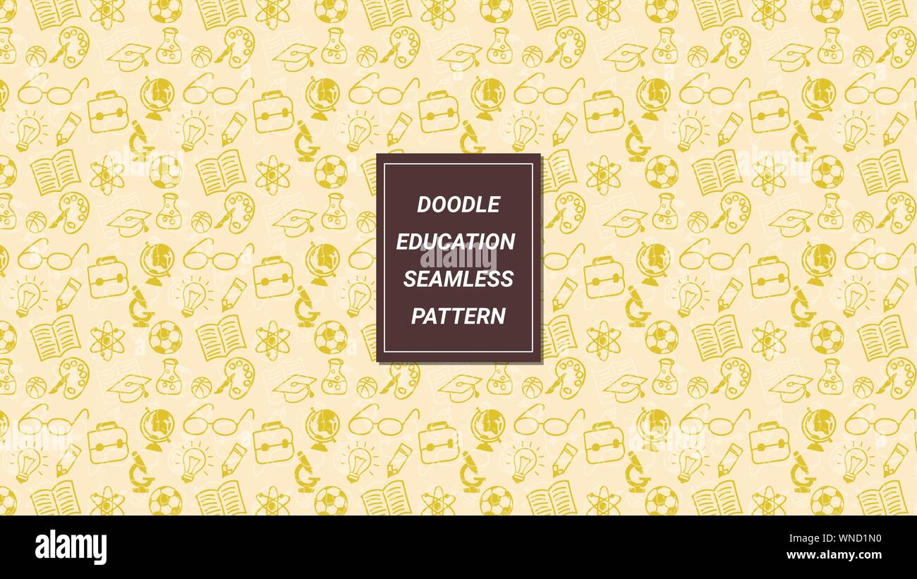 Hand drawn Doodle Education Seamless Pattern Stock Vector Image & Art ...