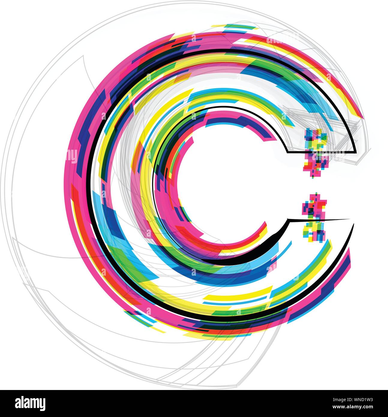 Font Illustration. LETTER C. Vector illustration Stock Vector Image ...