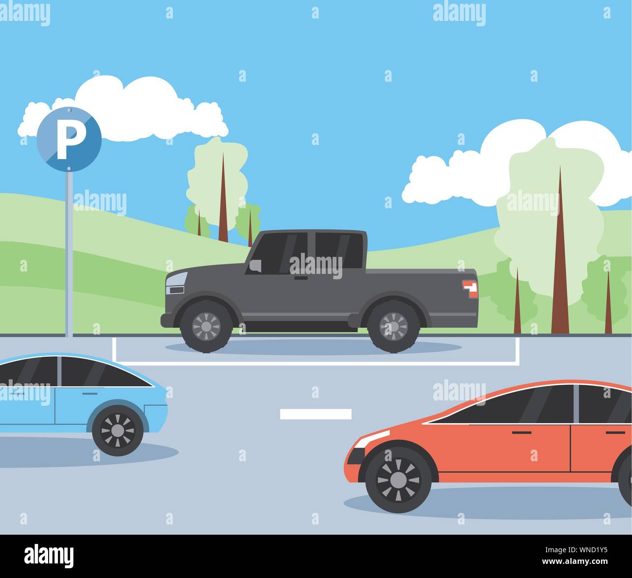 parking zone urban scene icon vector illustration design Stock Vector ...