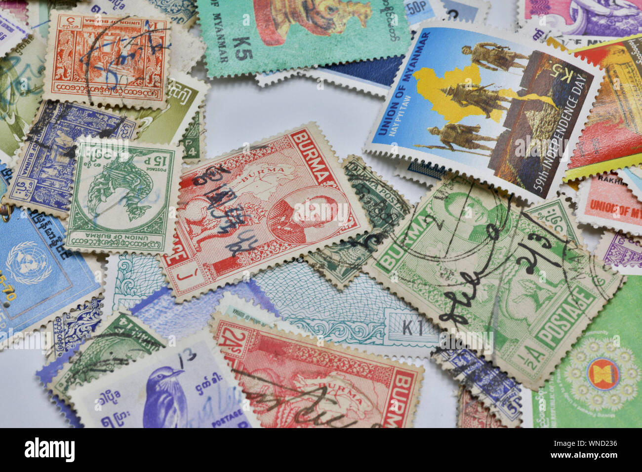 Old burma postage stamp hi-res stock photography and images - Alamy