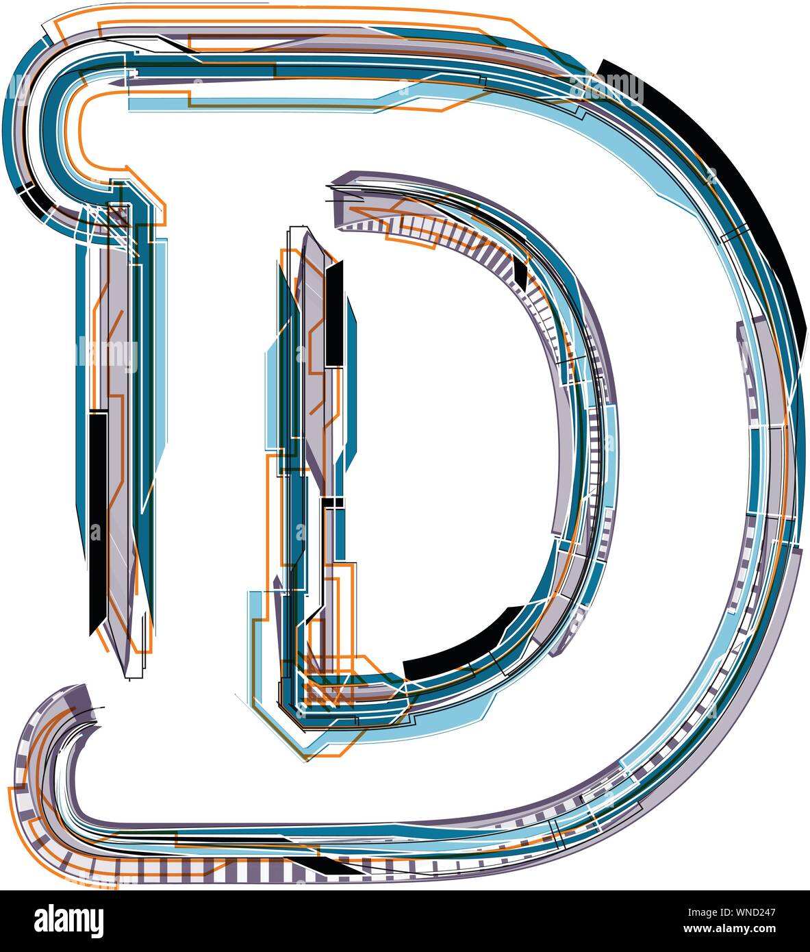 Font illustration LETTER D Stock Vector Image & Art - Alamy